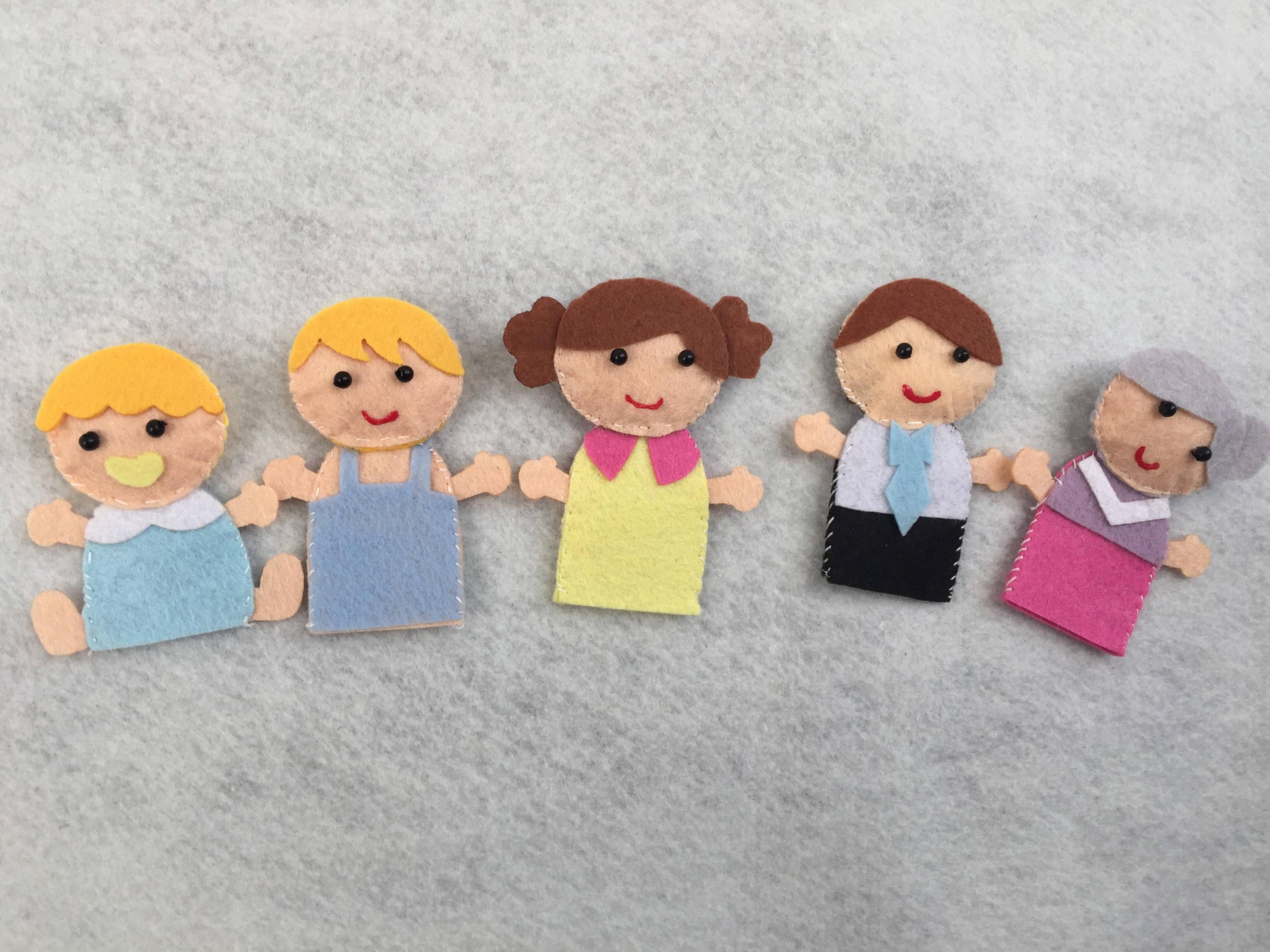 Family Finger Puppet/Handmade Happy Family felt Finger | Etsy