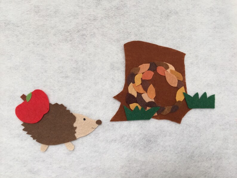 Apple Trouble Felt Story/hedgehog Flannel Board/animal/circle | Etsy