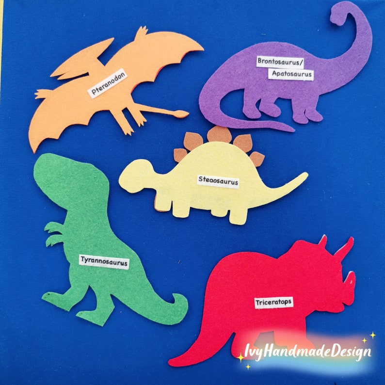 Five Little Dinosaurs Felt Story/ece/kid Dino Song Circle Time/flannel ...