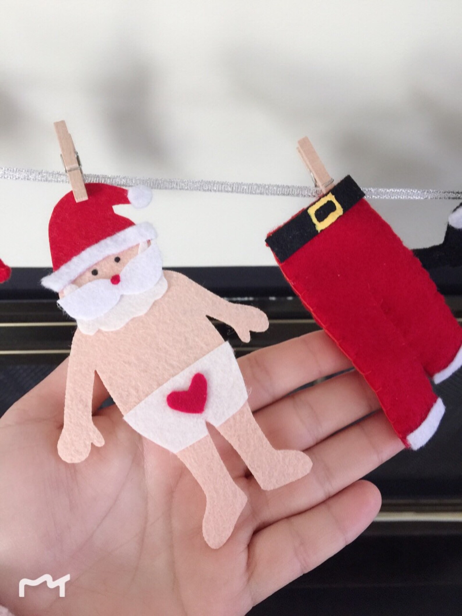 Santa's Christmas's Washing Line Bunting Garland/santa Claus Laundry ...