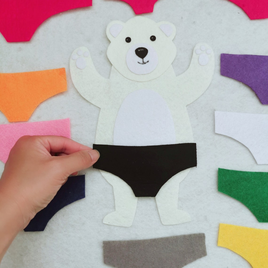 Polar Bear Underwear Flannel Board Set/felt Story/circle - Etsy