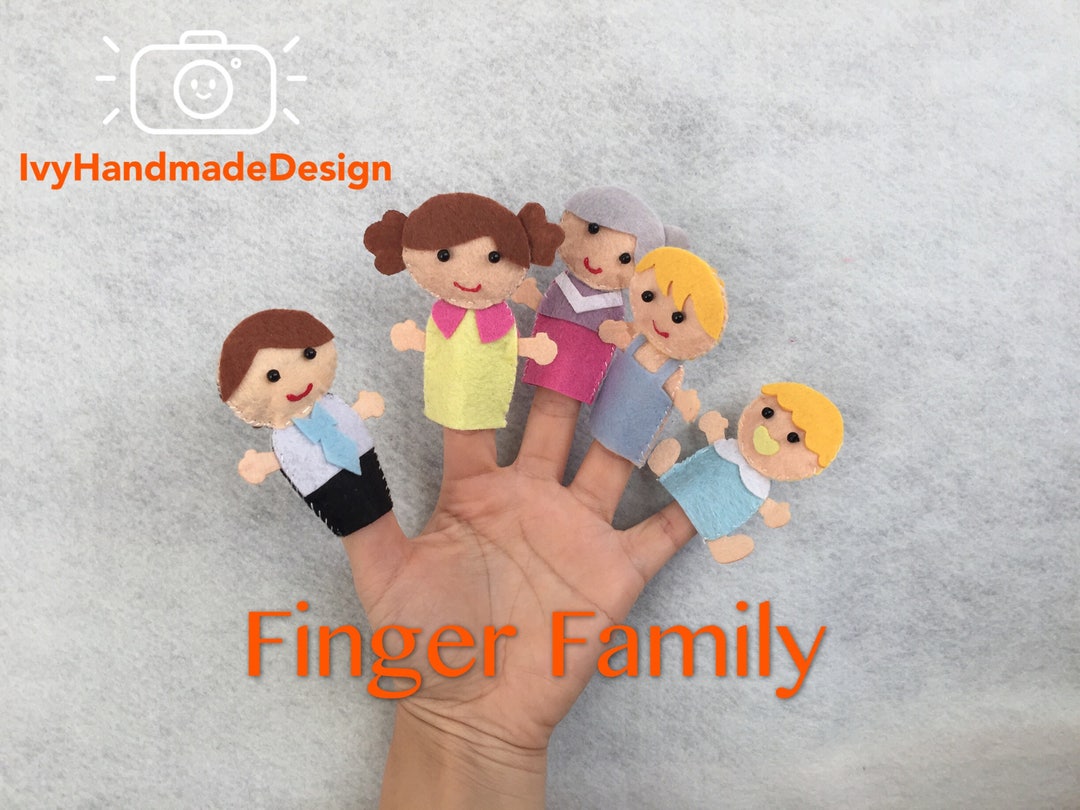 Family Finger Puppet/handmade Happy Family Felt Finger Puppets/diy ...