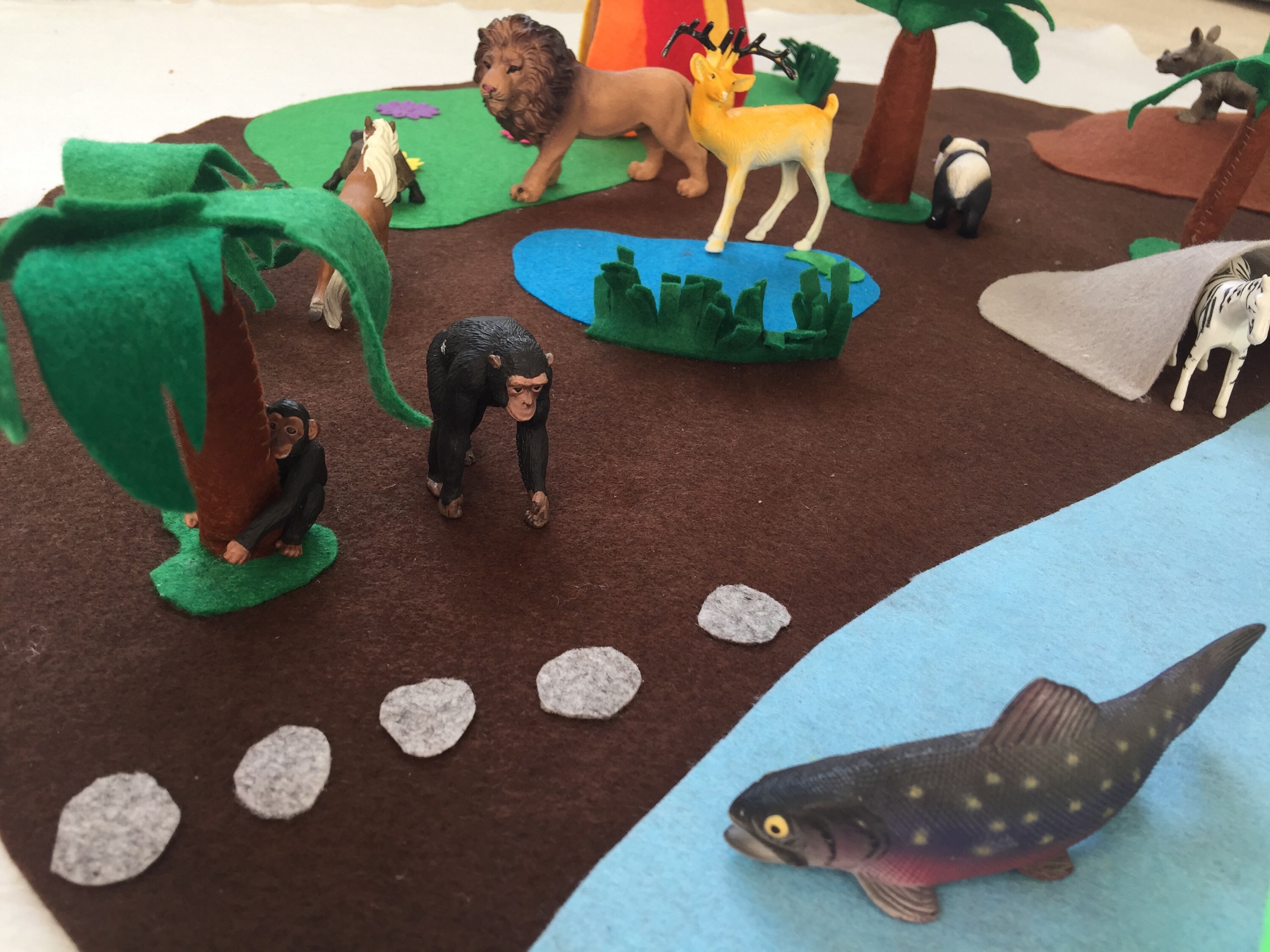 3D Felt Safari Large Play Mat/a Roll-up Safari Animal Themed - Etsy