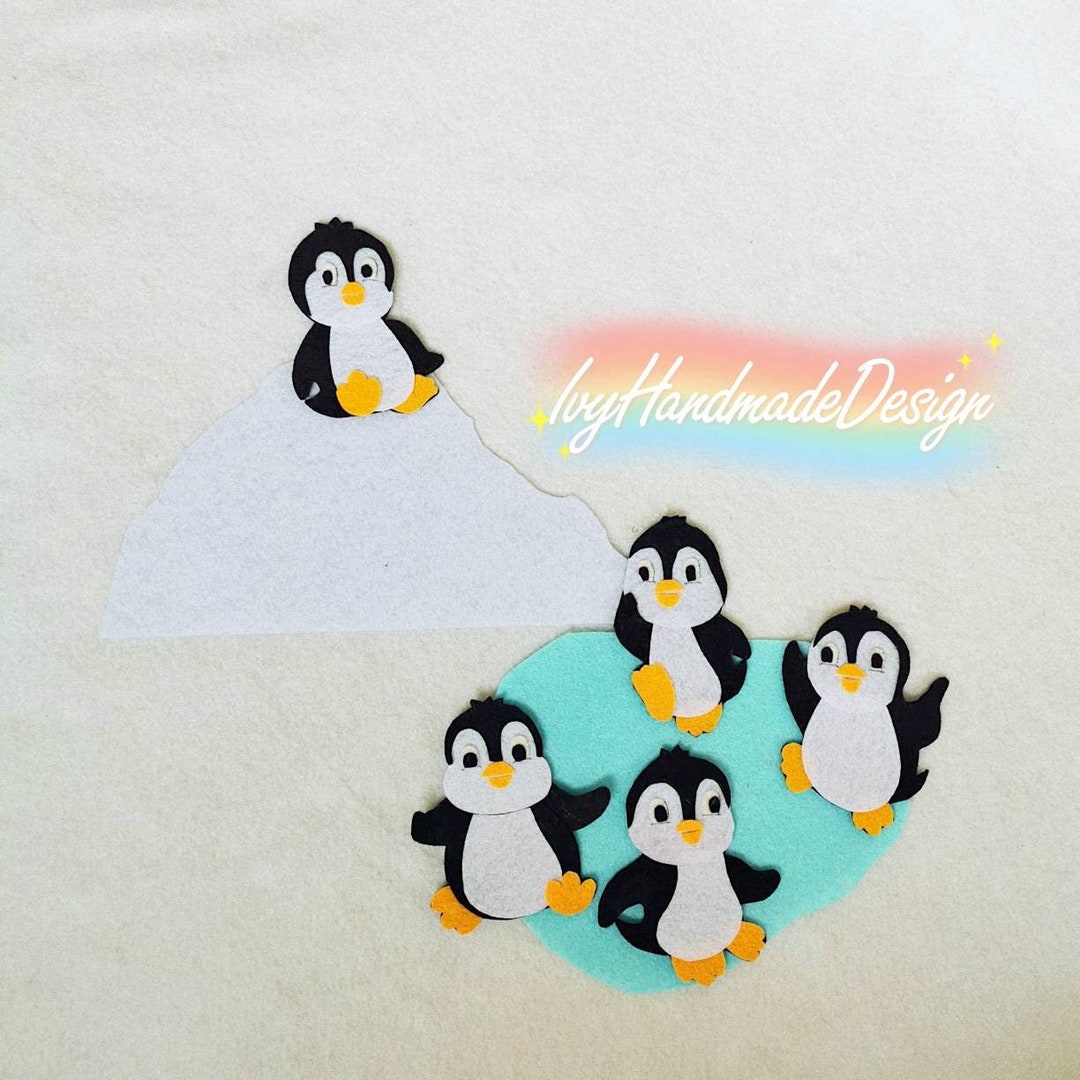Five Little Penguins Felt Story/circle Time/winter Theme Flannel Board ...