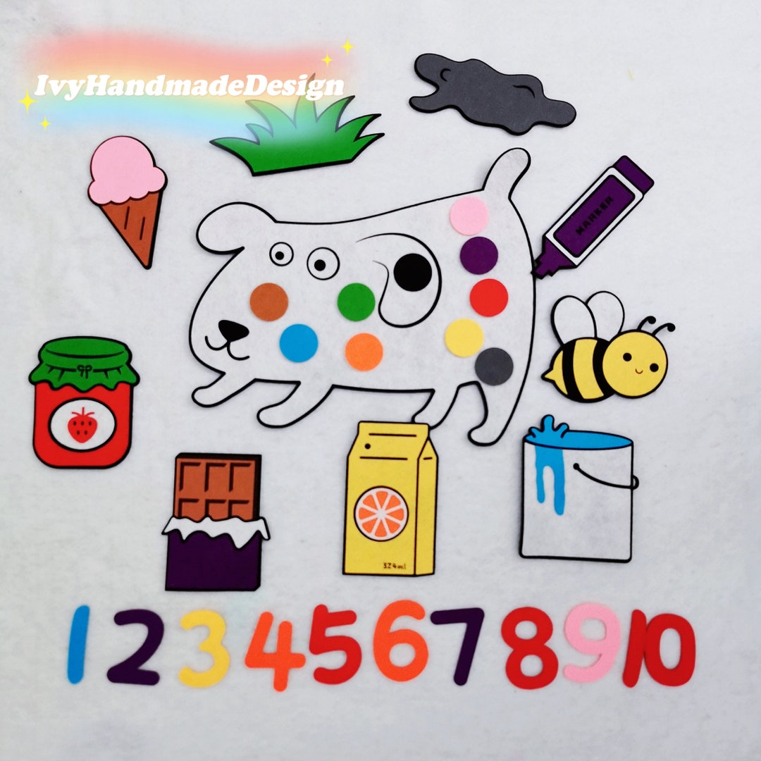 Dog's Colorful Day Felt Story Set/teaching Resource/ Flannel Board ...