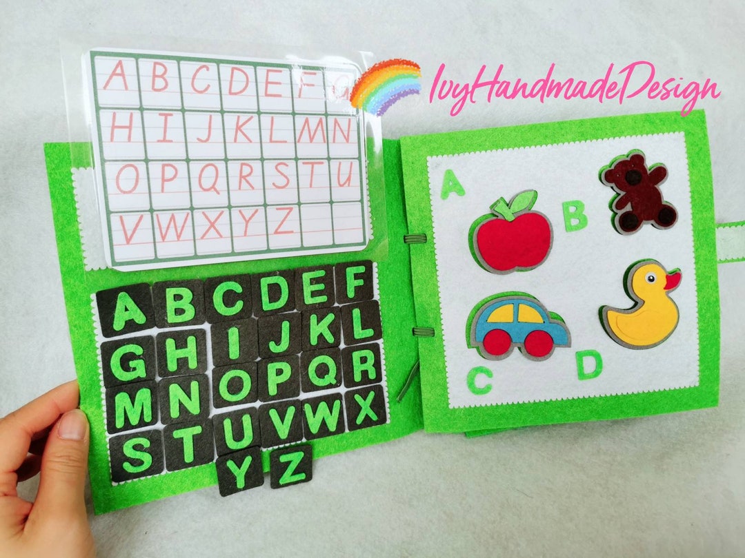 I SPY ABC Quiet Felt Book/montessori Alphabet Matching Game/letters ...