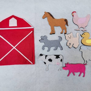 Who's Behind Barn Door Game/farm Animal Felt Board Story/flannel Board ...