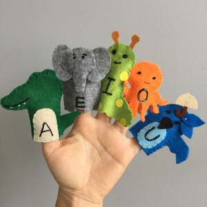 26 Animals Phonics Zoo Felt Finger Puppets/jungle Animal Wool Felt ...