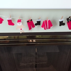Santa's Christmas's Washing Line Bunting Garland/santa Claus Laundry ...