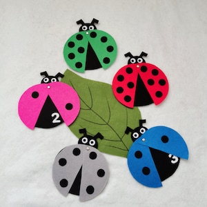 10 Ladybugs Felt Set Moveable Wings/numbers 1-10/math Spring Flannel ...