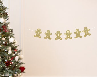 Glitter Gingerbread Man Banner Gingerbread Garland Gingerbread ...