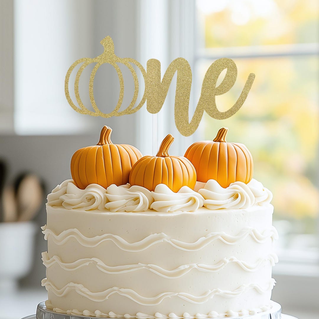 Pumpkin First Birthday Glitter Cake Topper - Etsy