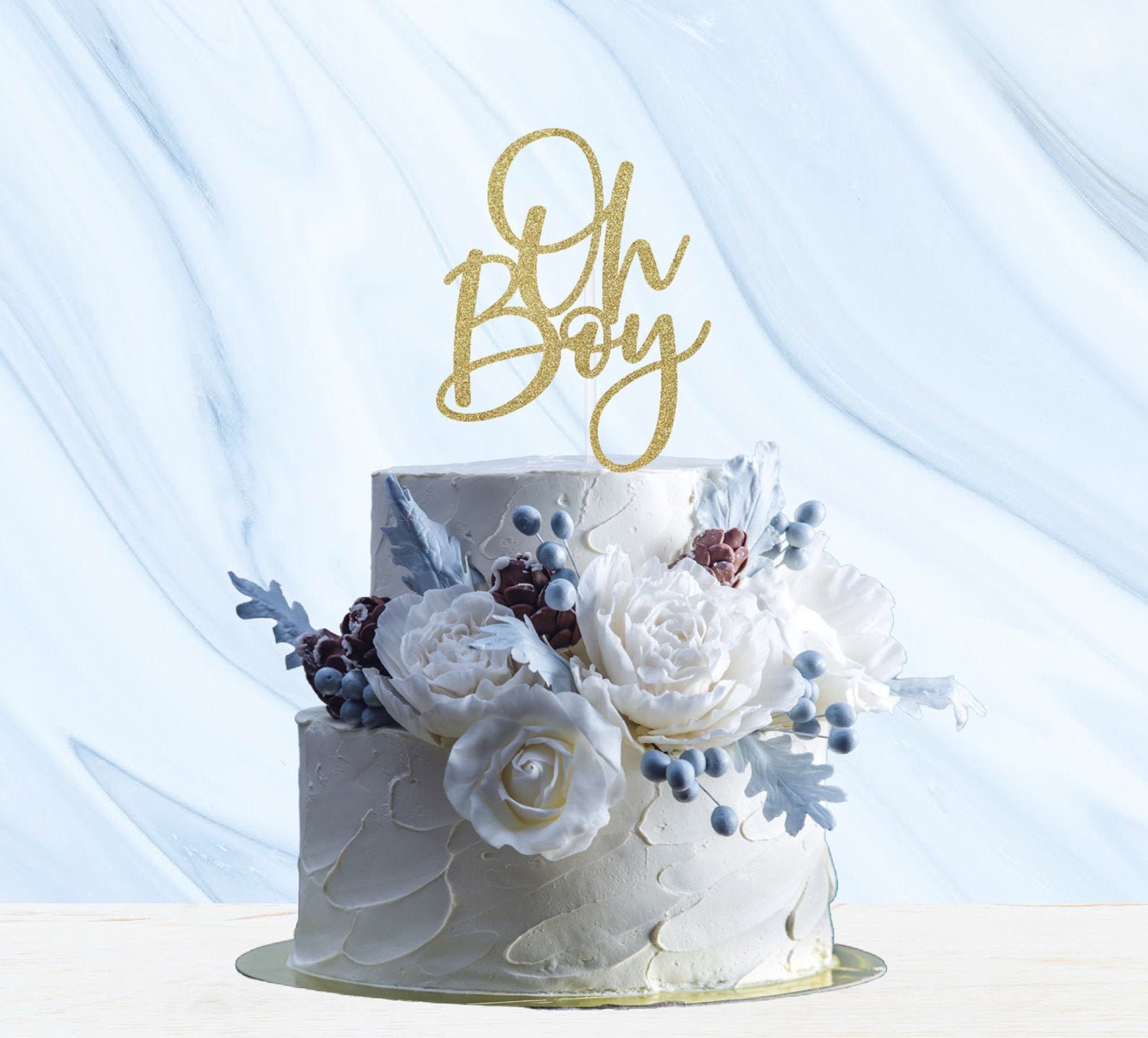 Glitter Oh Boy Cake Topper, Baby Shower Decor - Etsy