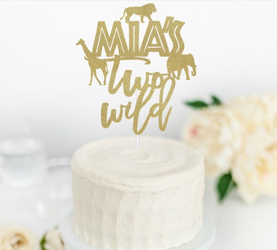 Two Wild Cake Topper Safari Cake Topper Animals Cake Topper - Etsy Finland