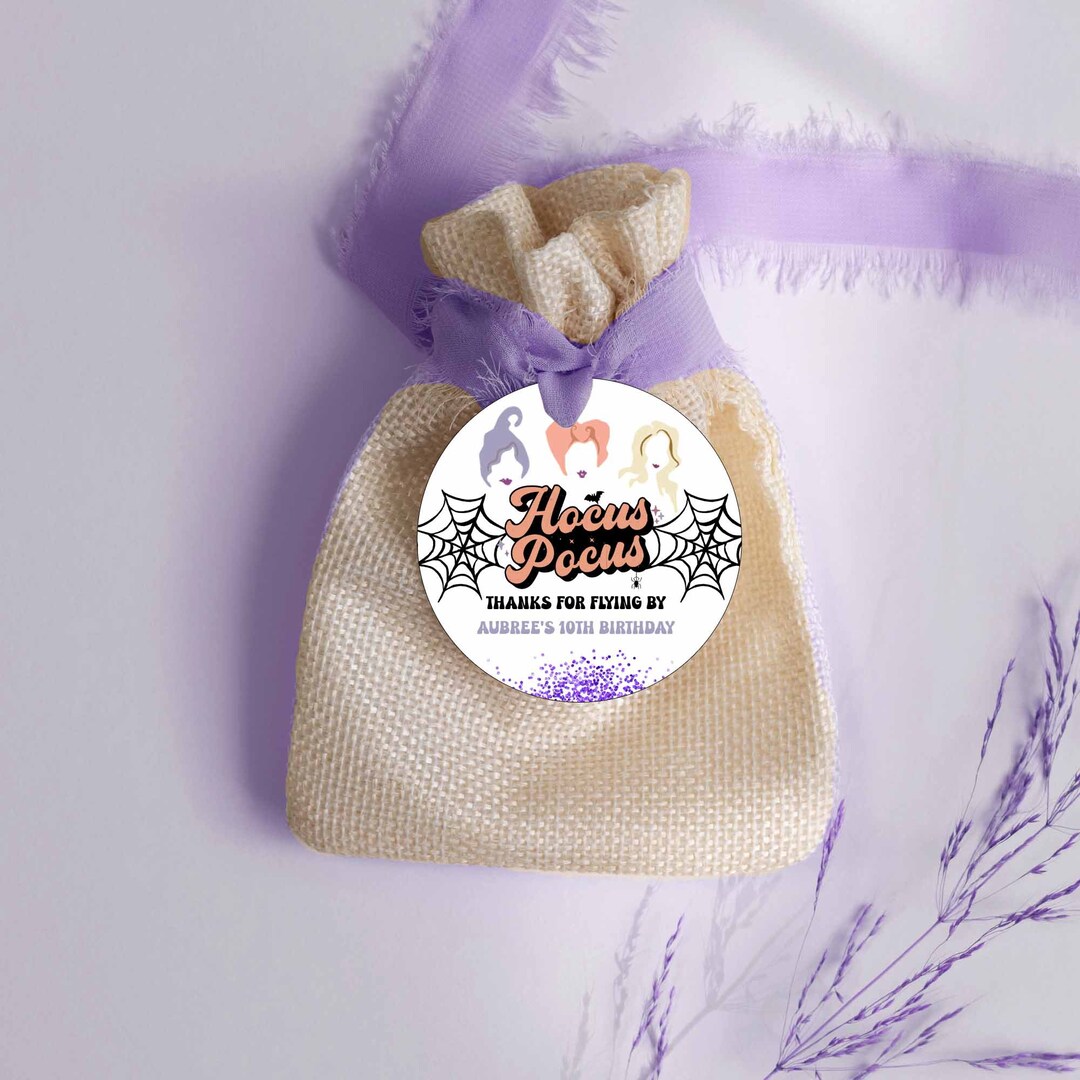 Hocus Pocus Party Thank You Tags, Halloween Thank You Tags, Editable ...
