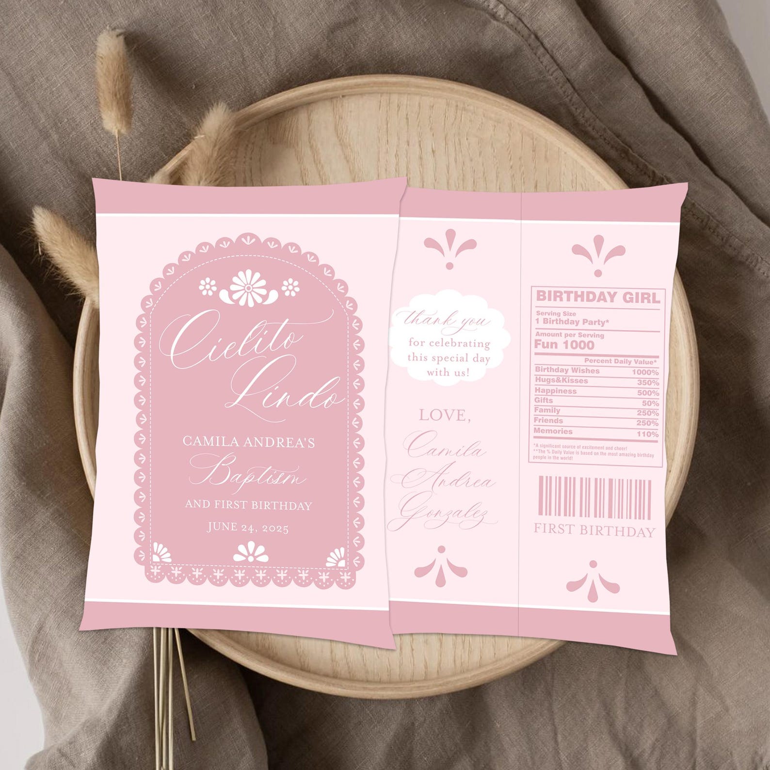 Cielito Lindo Chip Bag File Template, Chip Bag Editable Template ...
