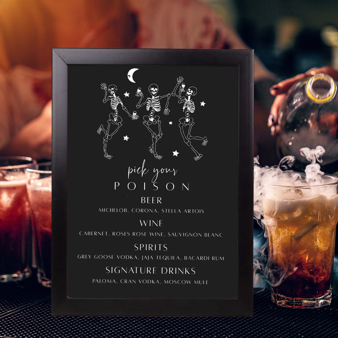 Halloween Bar Menu, Pick Your Poison Menu, Bar Menu Editable, Bar Menu ...