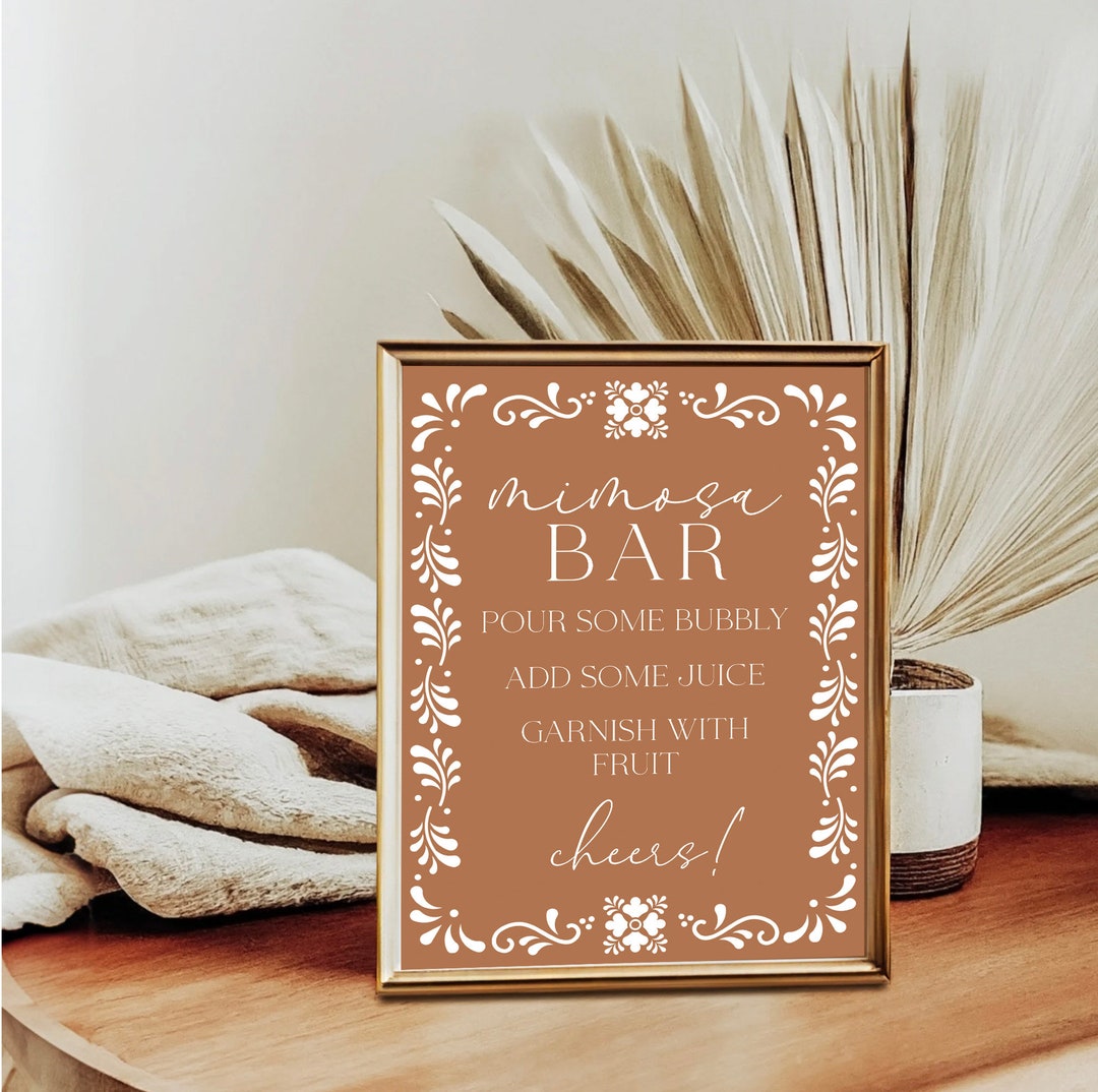 Talavera Mimosa Bar Menu, Mimosa Bar Menu Printable Sign, Editable ...