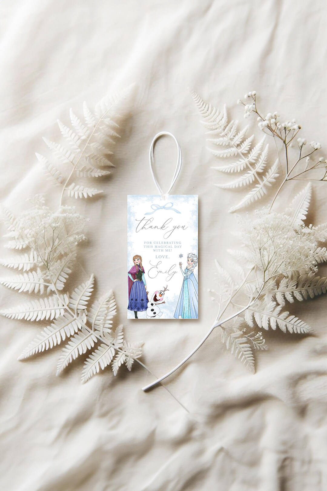 Frozen Thank You Card, Editable Template, Party Favor Tag - Etsy