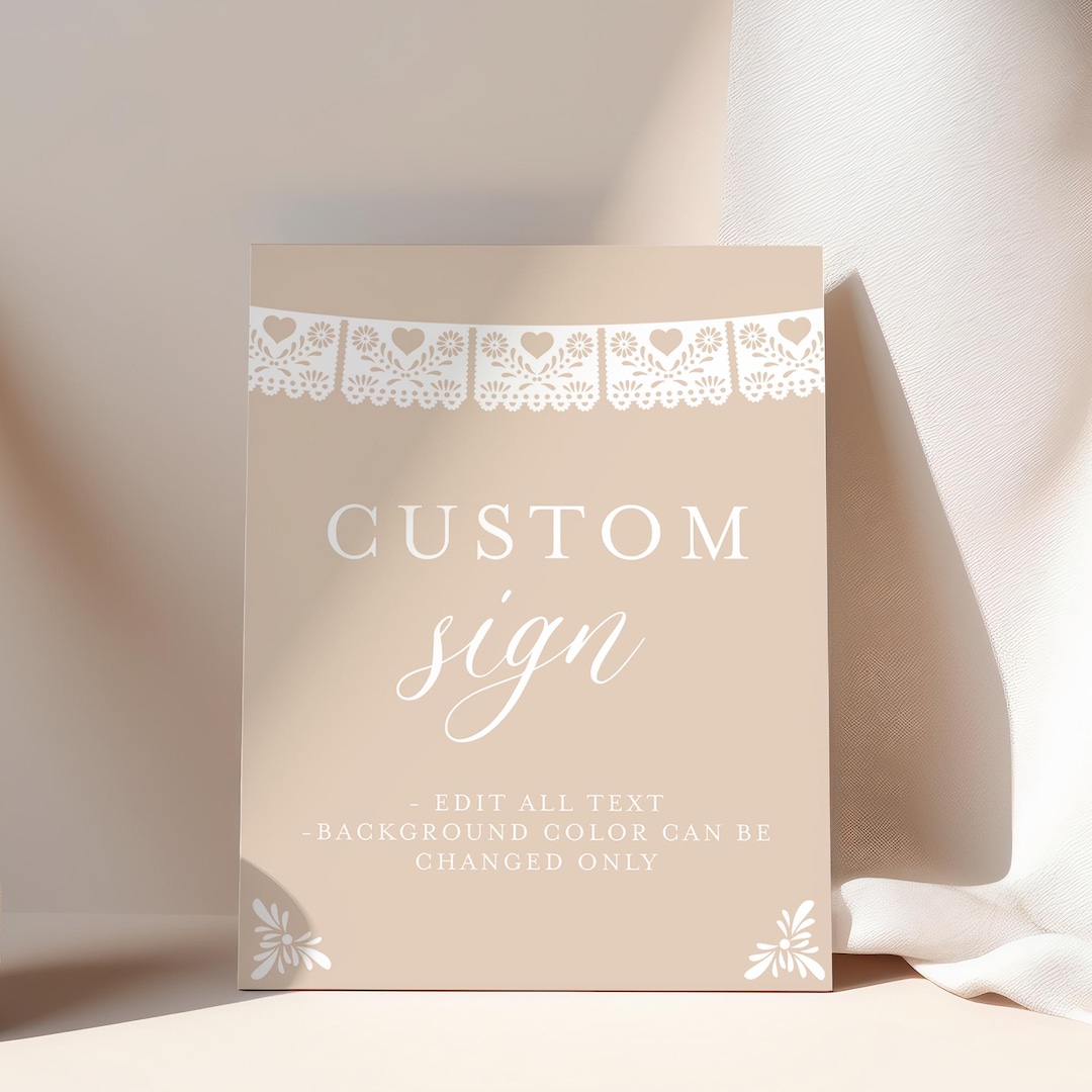 Cielito Lindo Custom Sign Printable, Talavera Theme, Papel Picado Sign ...