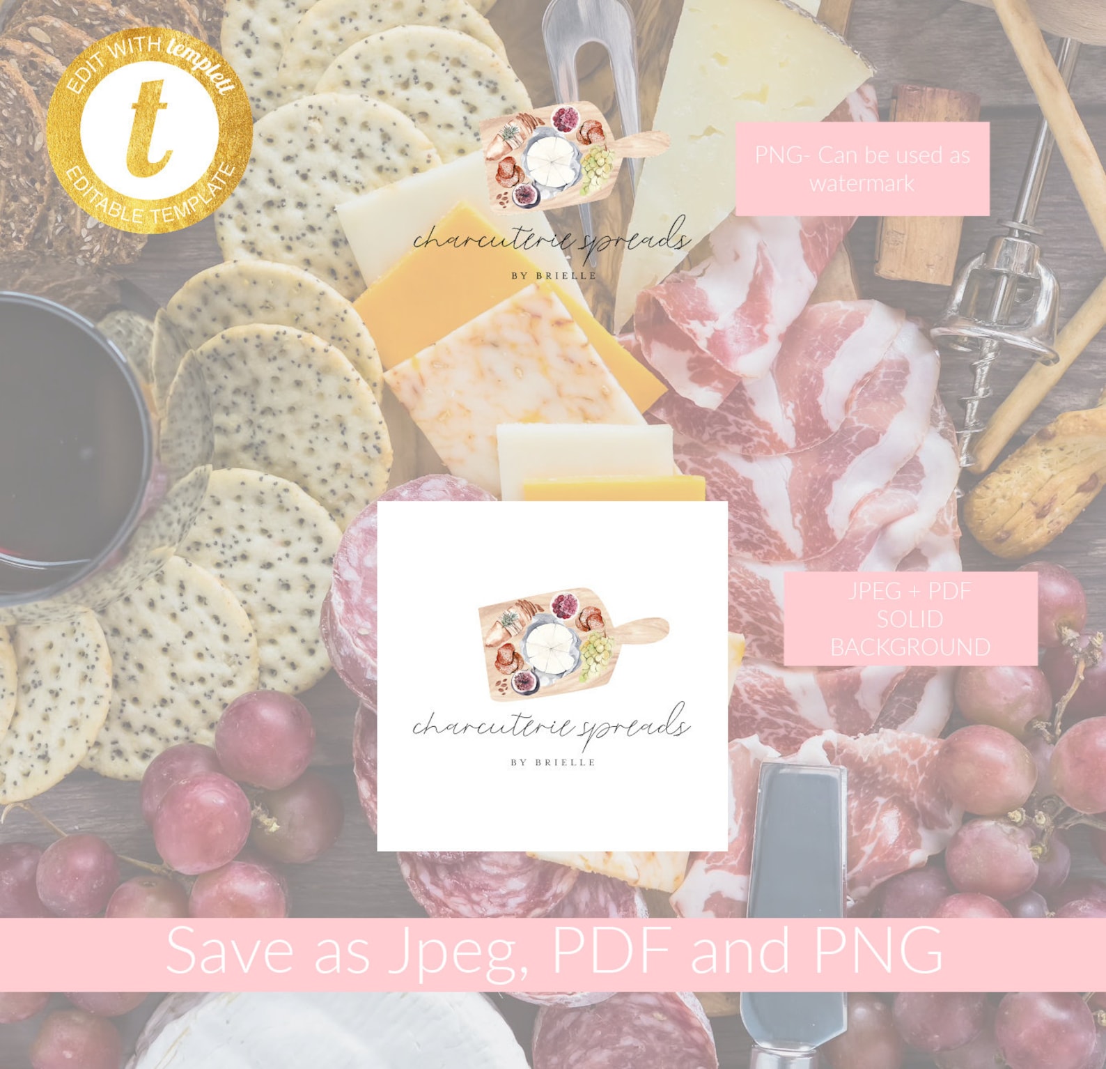 Charcuterie Business Logo, Cheese Board Logo, Charcuterie Logo, Diy ...