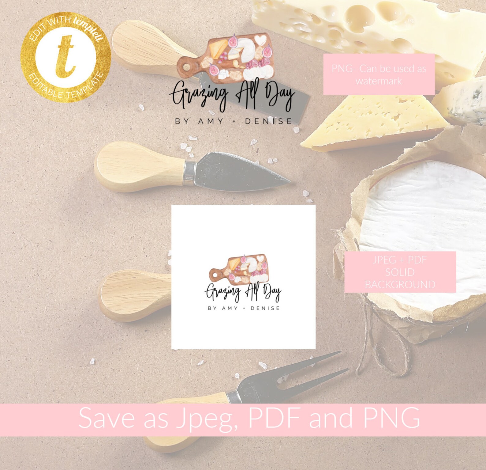 Charcuterie Business Logo Cheese Board Logo Charcuterie - Etsy