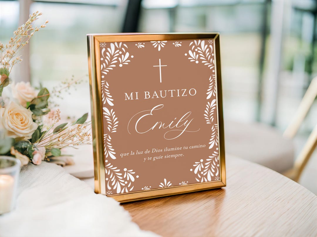 Mi Bautizo Sign, Baptism Quote Frame, Talavera Baptism Decor - Etsy Canada