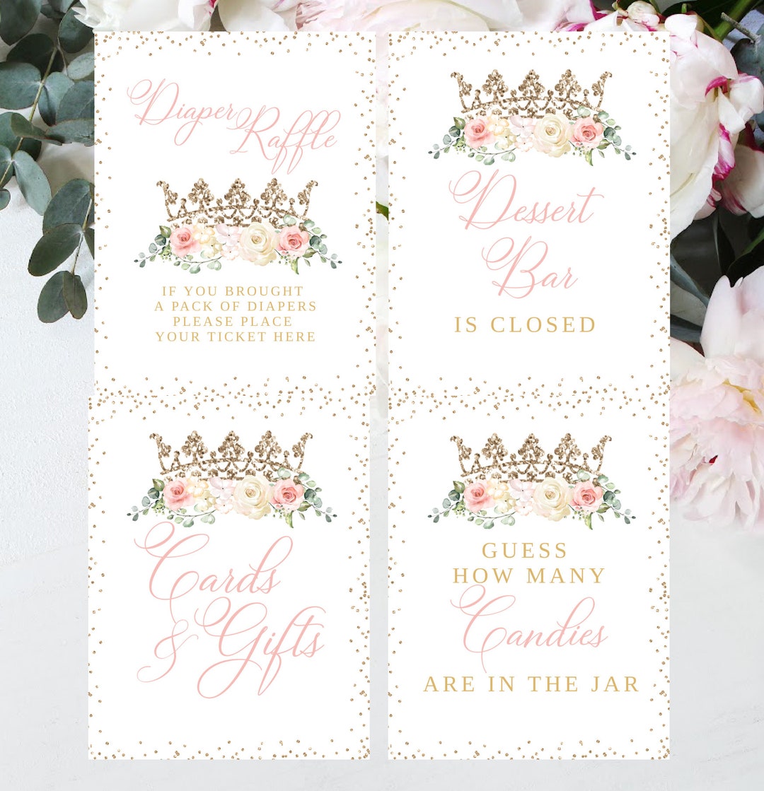 Princess Baby Shower Printable, a Little Princess Baby Shower, Crown ...