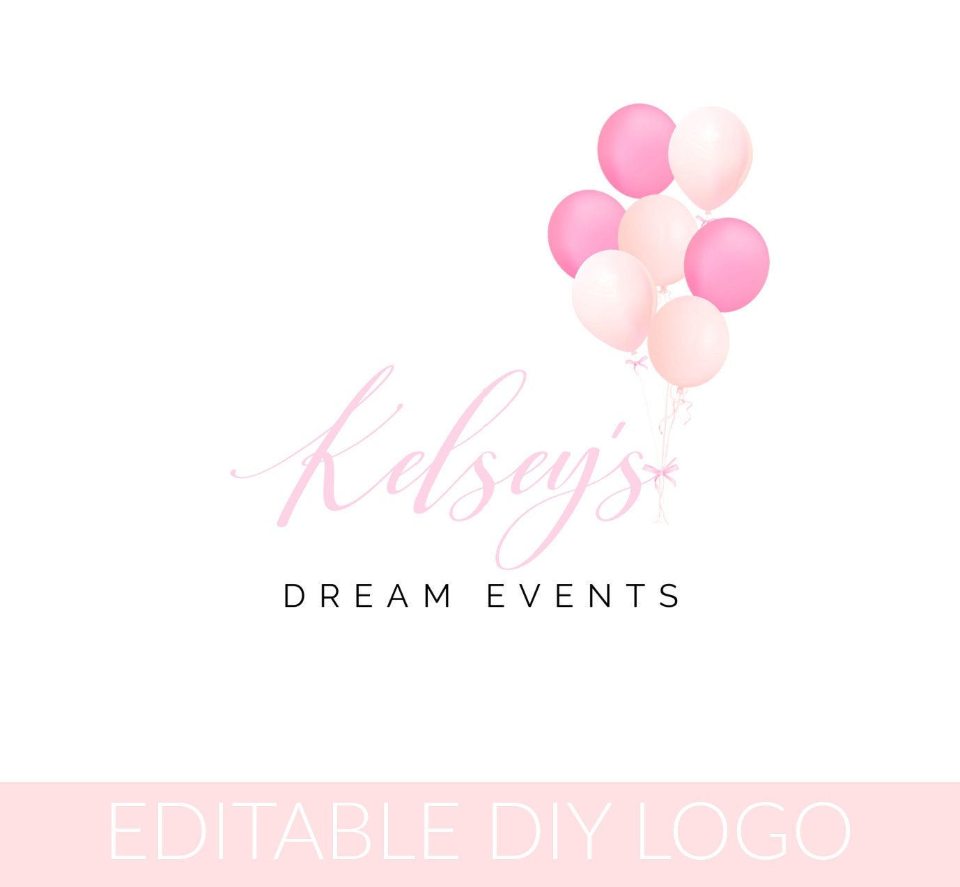 Logotipo de globos, logotipo de globos rosas, logotipo de empresa de ...