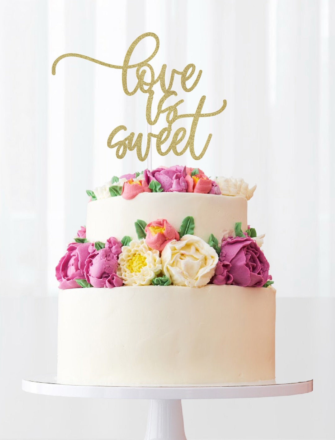Love is Sweet Cake Topper, Love Cake Topper, Engagement Cake Topper ...