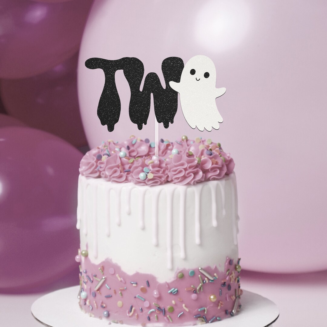 Ghost Cake Topper, Two Cake Topper, Second Birthday Cake Topper, Ghost ...