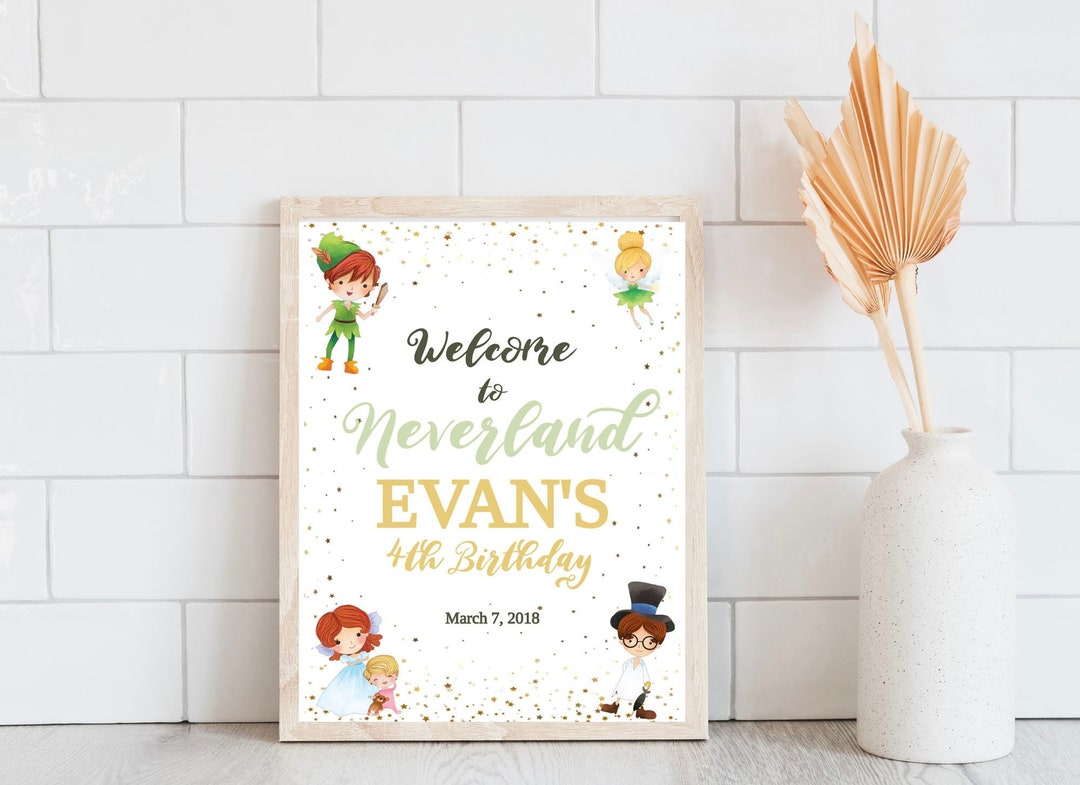 Peter Pan Welcome Sign, Neverland Theme Welcome Sign - Etsy