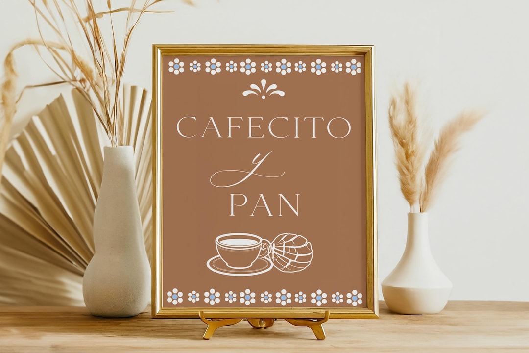 Talavera Cafecito Sign, Coffee Station Printable Sign, Editable ...