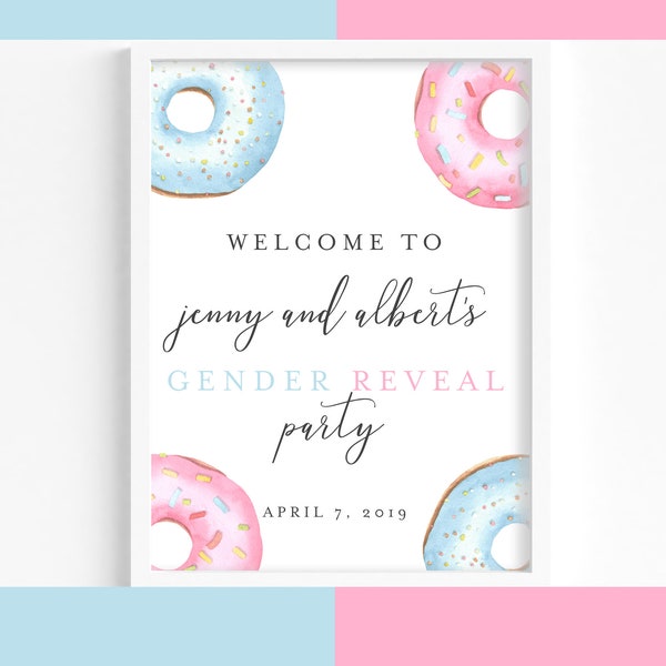 Gender Reveal Donut Welcome Sign - Etsy