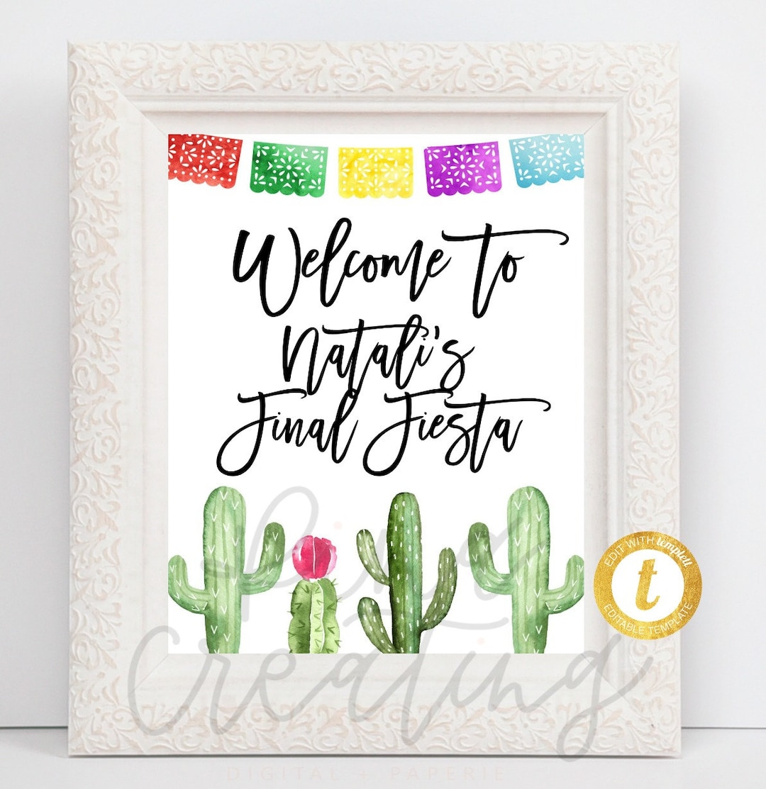Fiesta Welcome Sign Printable, Final Fiesta Sign, Editable Fiesta ...