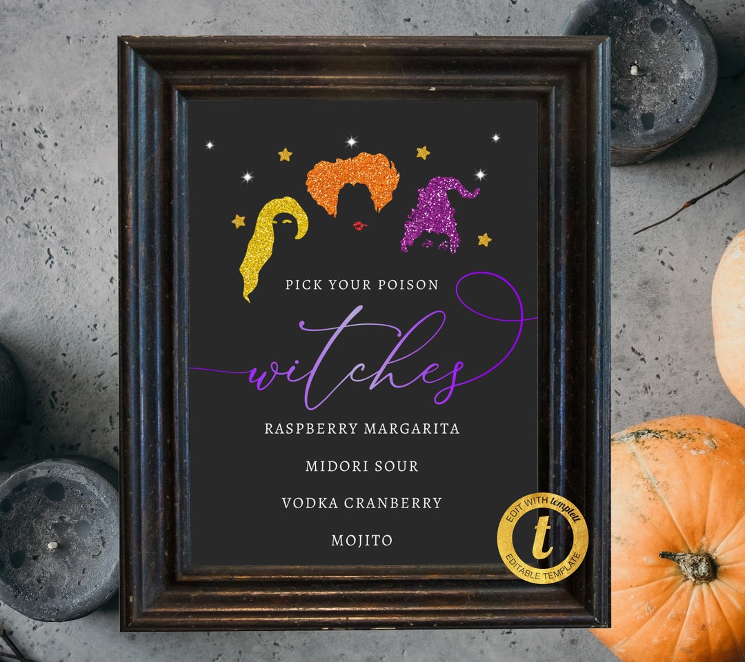 Hocus Pocus Bar Menu Printable, Halloween Bar Menu Printable, Hocus ...