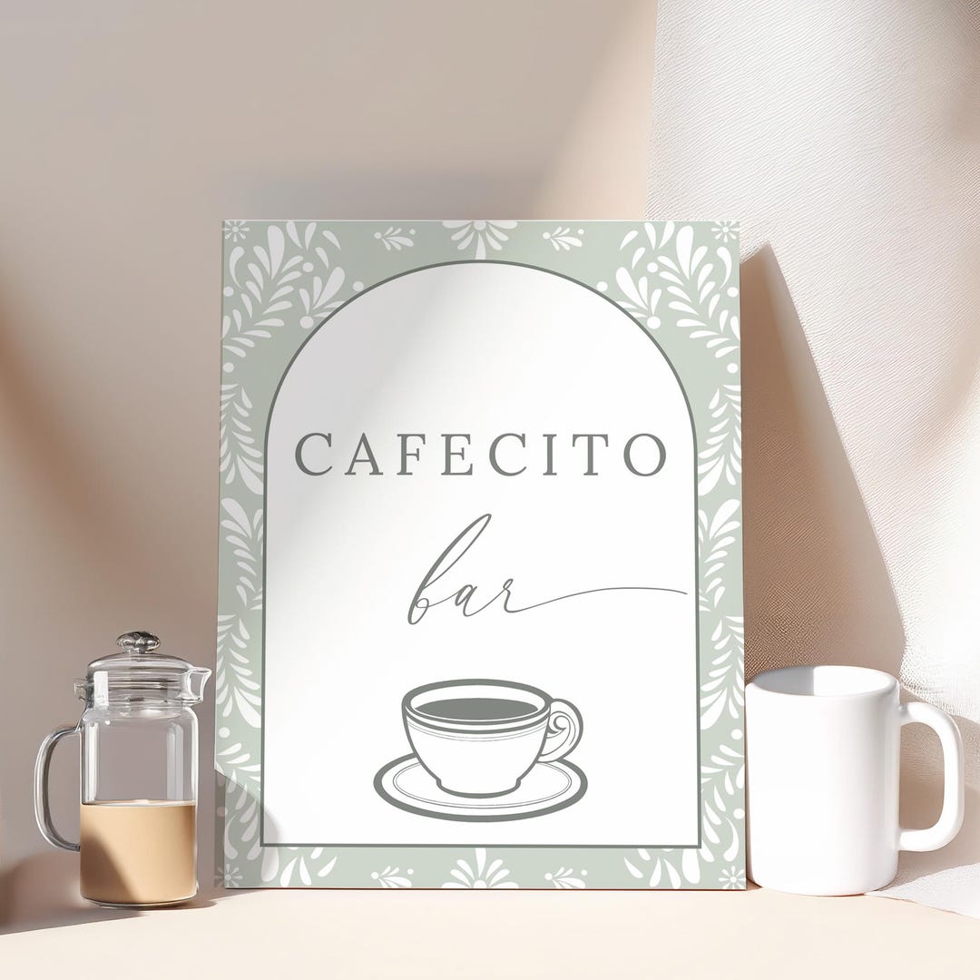 Talavera Cafecito Sign, Coffee Station Printable Sign, Editable ...
