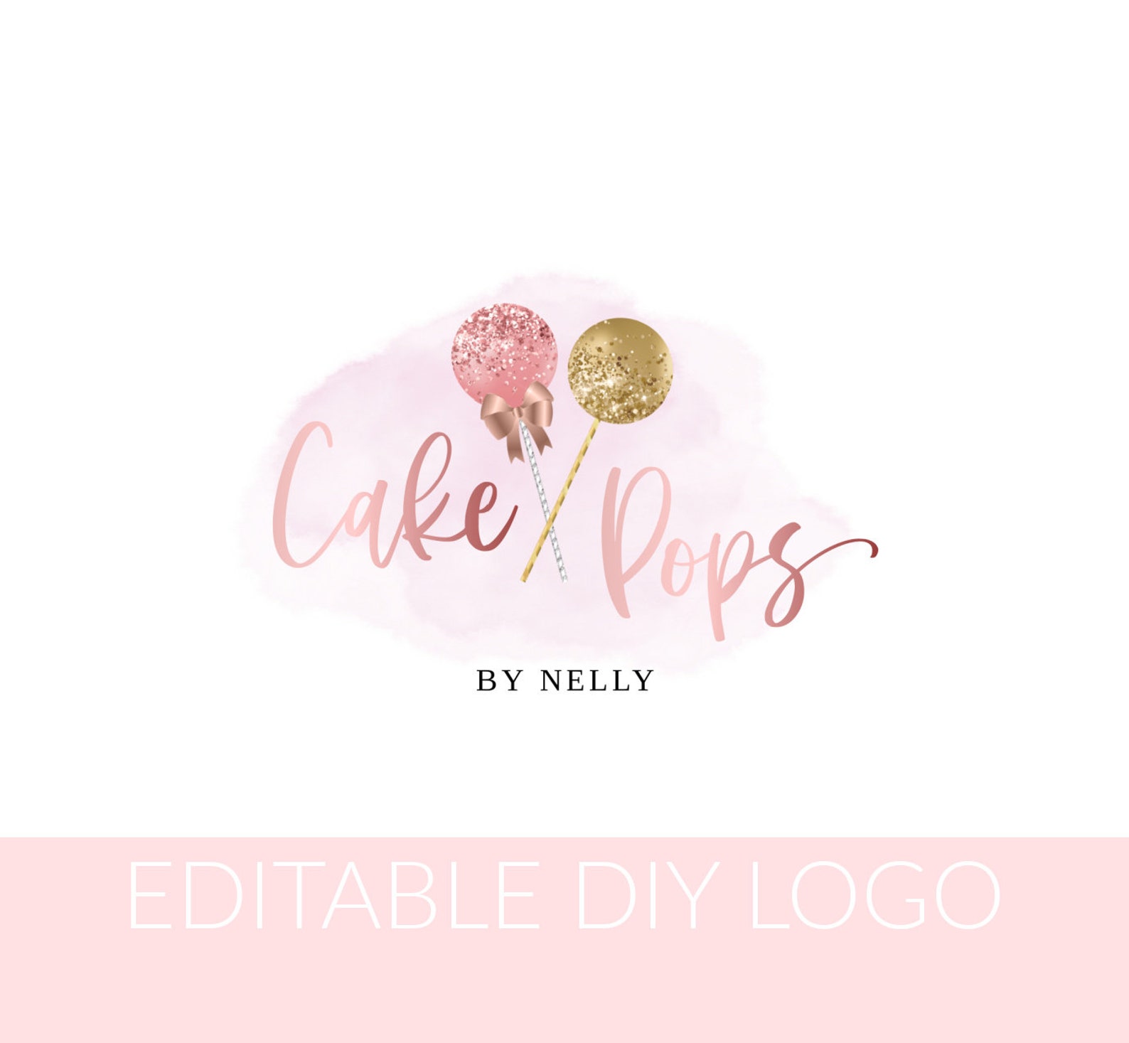 Editable Cake Pops Logo, Rose Gold, Baker Logo (digital Download) - Etsy