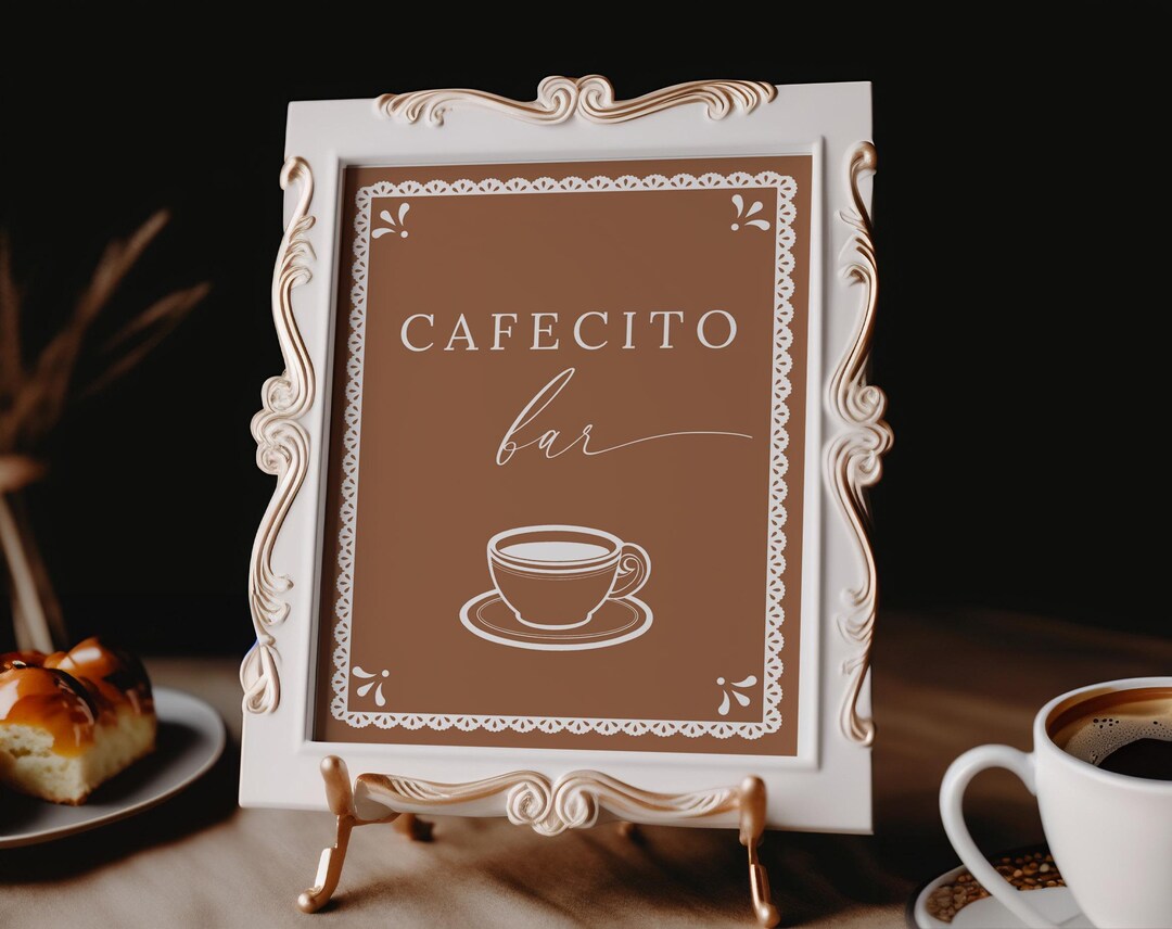 Talavera Cafecito Sign, Coffee Station Printable Sign, Editable ...