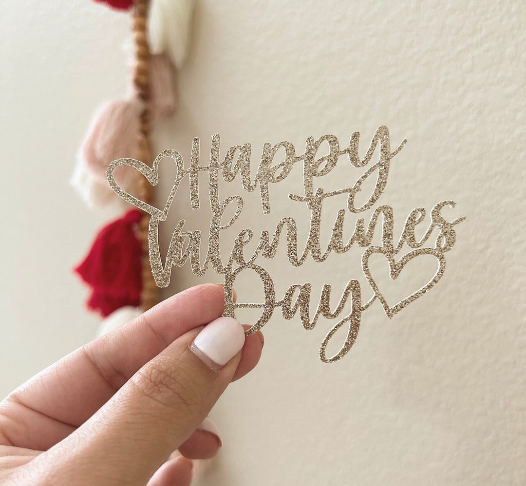 Glitter Valentine's Day Cupcake Toppers, Mini Dessert Toppers - Etsy
