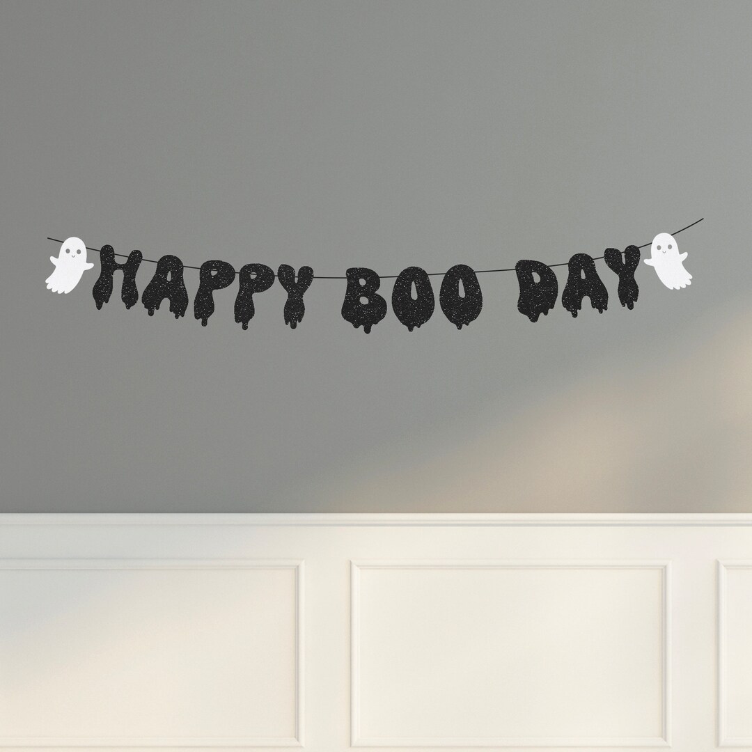 Happy Boo Day Banner, Halloween Birthday Banner, Ghost Banner - Etsy