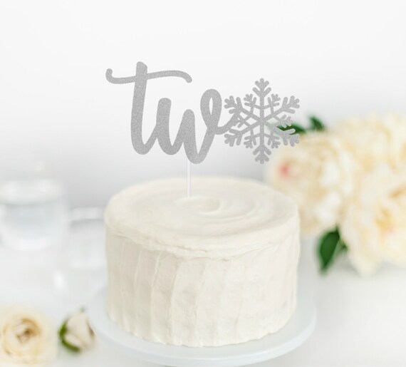 Snowflake Cake Topper Two Cake Topper Second Birthday Cake | Etsy