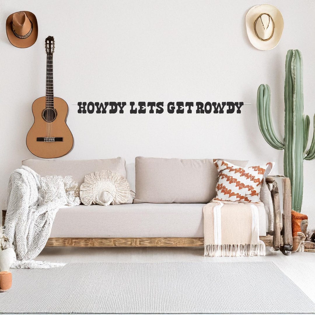 Howdy Let's Get Rowdy Banner, Western Party - Etsy
