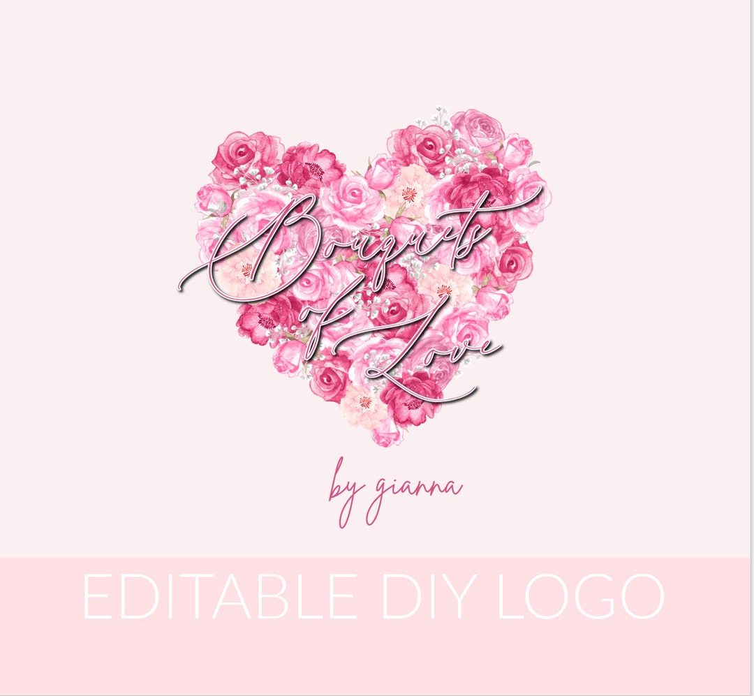 Flower Bouquet Logo Floral Business Logo Flowers Editable - Etsy