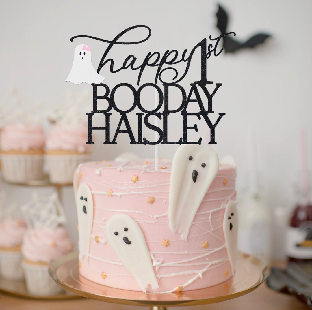 Happy BOO DAY Cake Topper, Halloween Cake Topper, Ghost Cake Topper ...