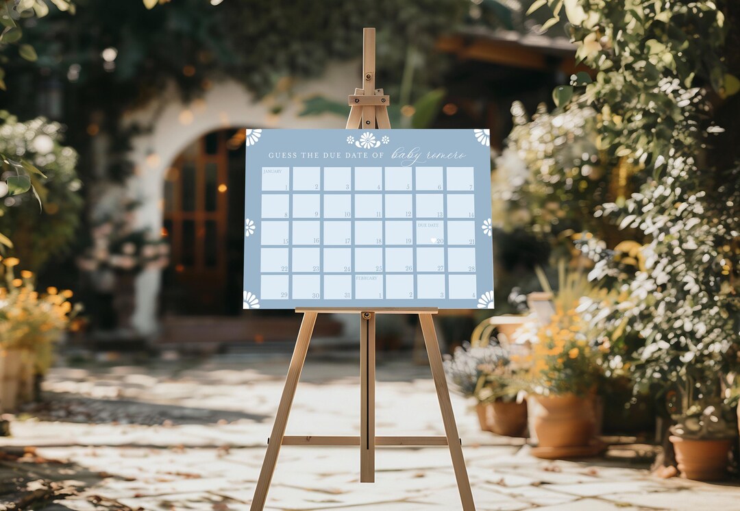 Cielito Lindo Baby Due Date Calendar, Guess the Due Date, Baby Shower ...