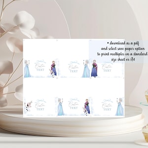 Princess Theme Tent Fold Food Card, Princess Theme Label, Place Cards ...