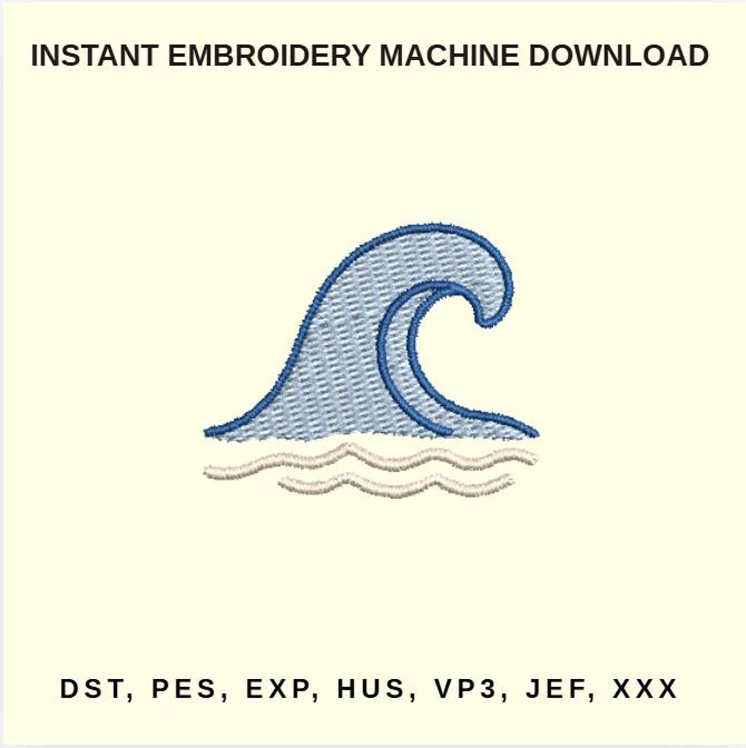 Wave Embroidery Design – Seaside Machine Stitch File (digital Download ...