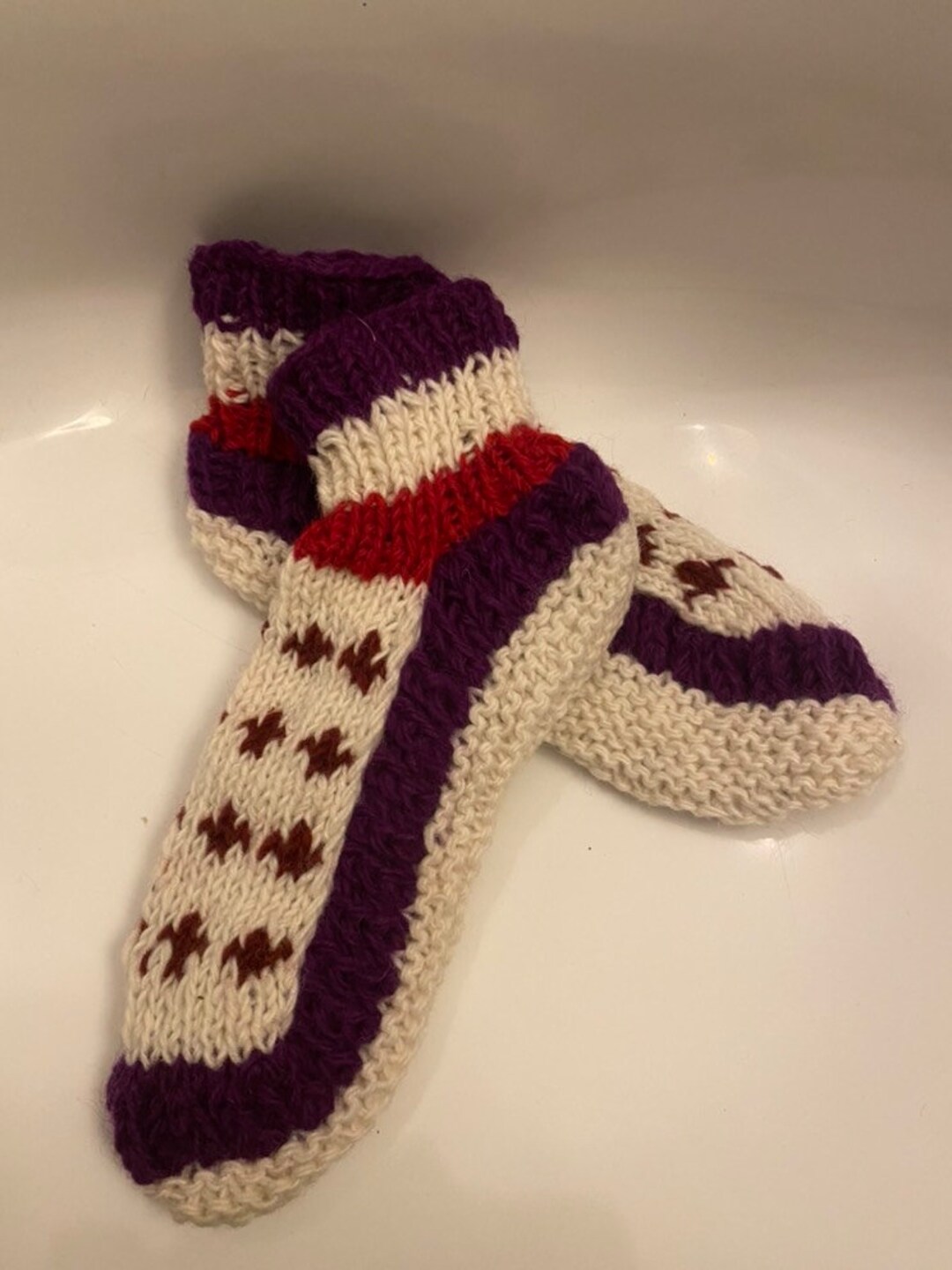 100% Wool Fleece Lined Large Mens Slipper Socks // Ethically - Etsy UK