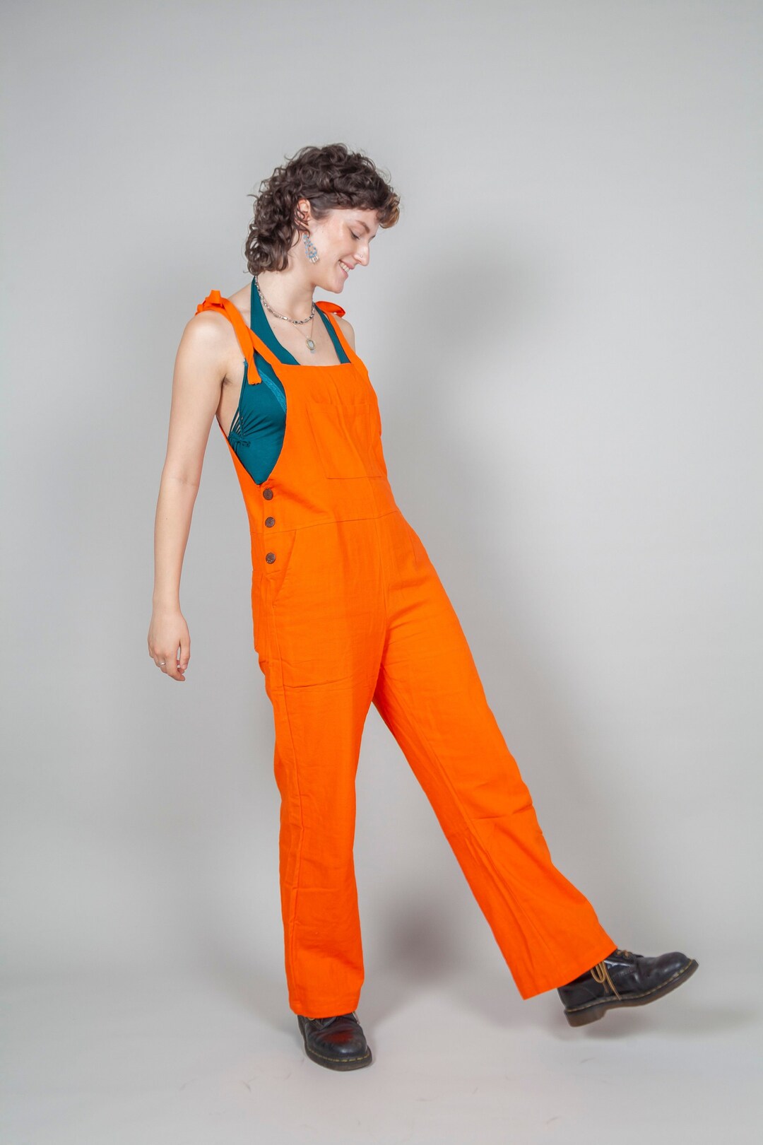 Bright Orange Dungarees - Etsy